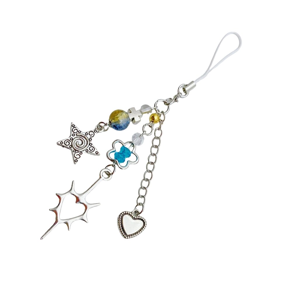 Модный брелок для телефона в виде сердца с распятием и цветком, подвеска в виде сумки, Красочное украшение рюкзака из бисера для модных женщин