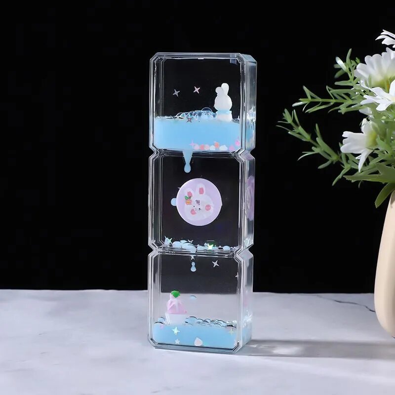 Антистресс жидкие часы / Гелевые песочные часы синий Игрушки-антистресс