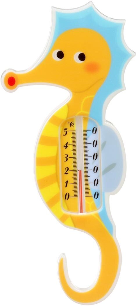 Термометр детский "Морской конек" для измерения температуры воды, для купания новорожденных малышей, градусник для ванны, цвет желтый