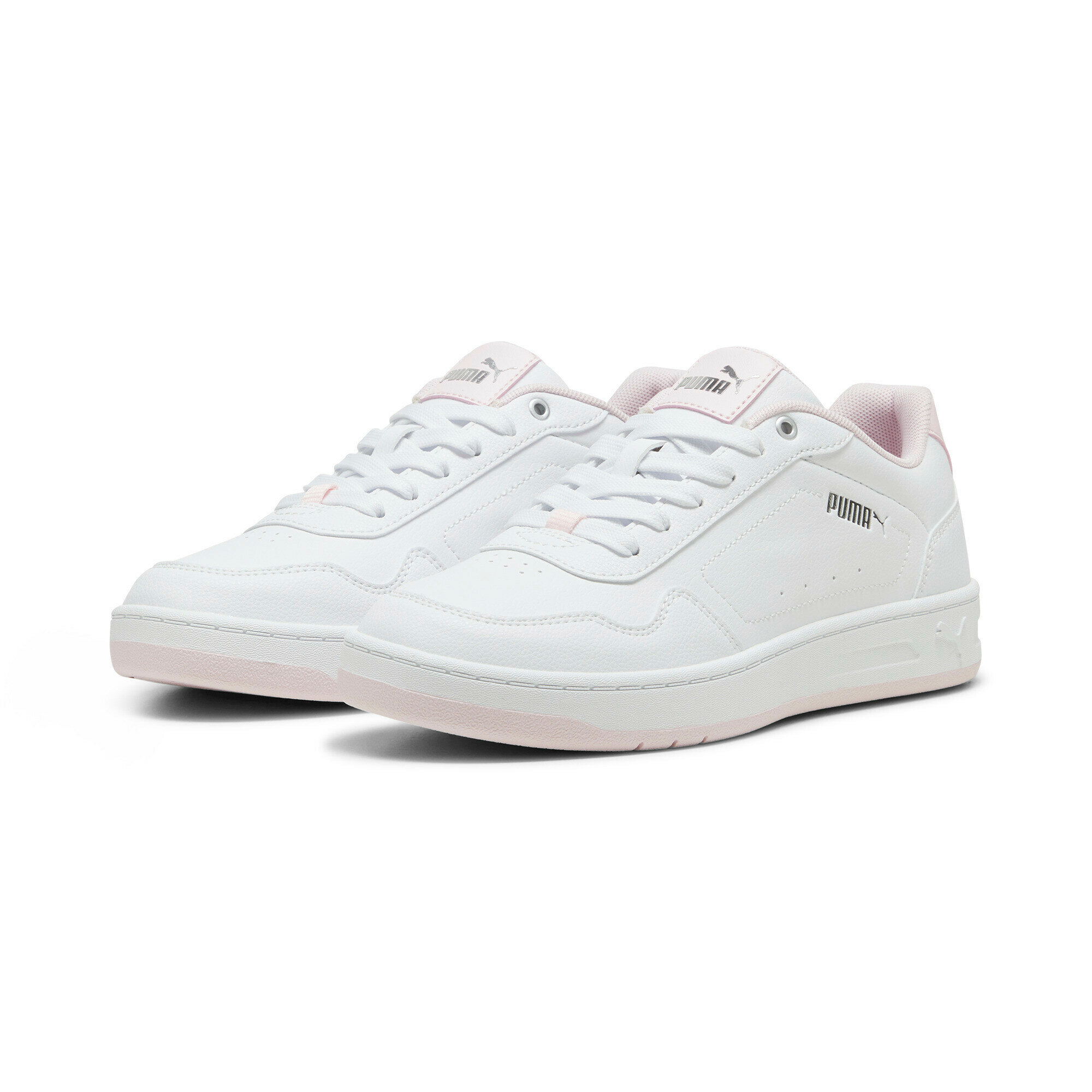 Кеды PUMA Court Classic, размер 4.5 UK, белый/розовый — фото 1