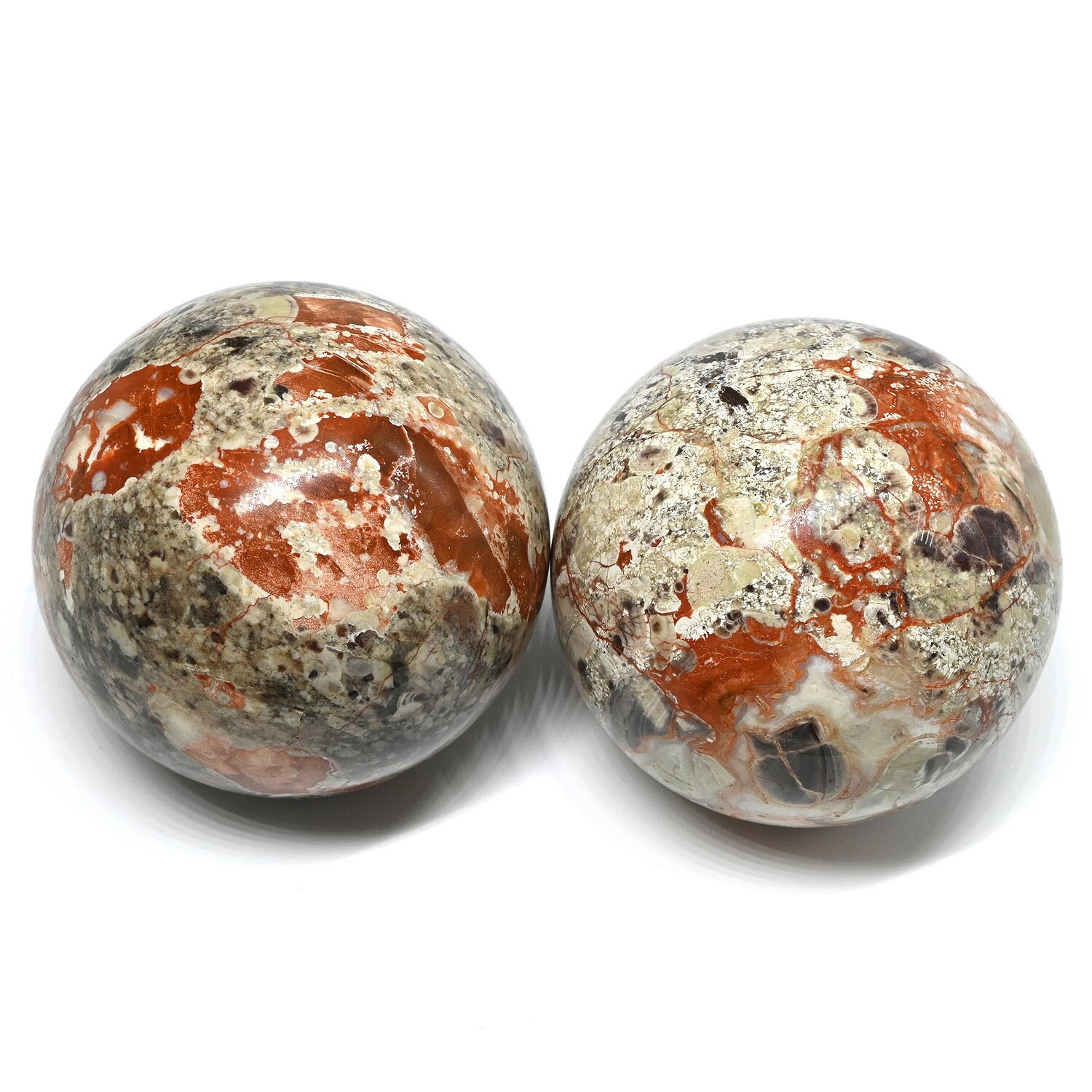 Коллекционный шар из агата цветочного красного, диаметр 63-64мм .