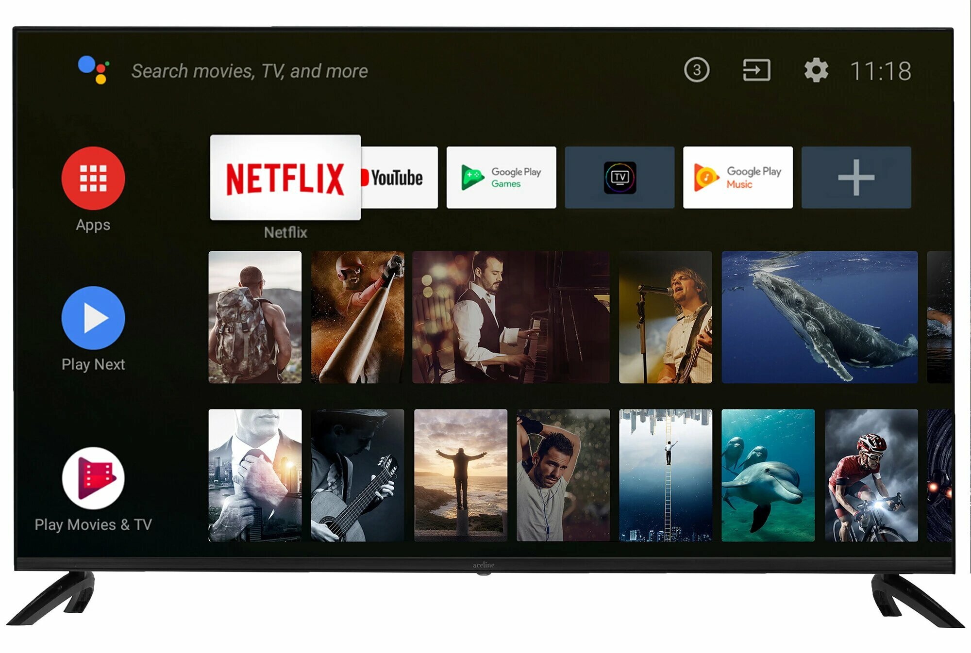 LED-телевизор Aceline UCA1, диагональ 50", разрешение 4K, черный