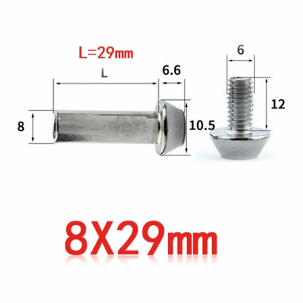 Болт 29 мм, головка: Цилиндрическая, 10 шт.