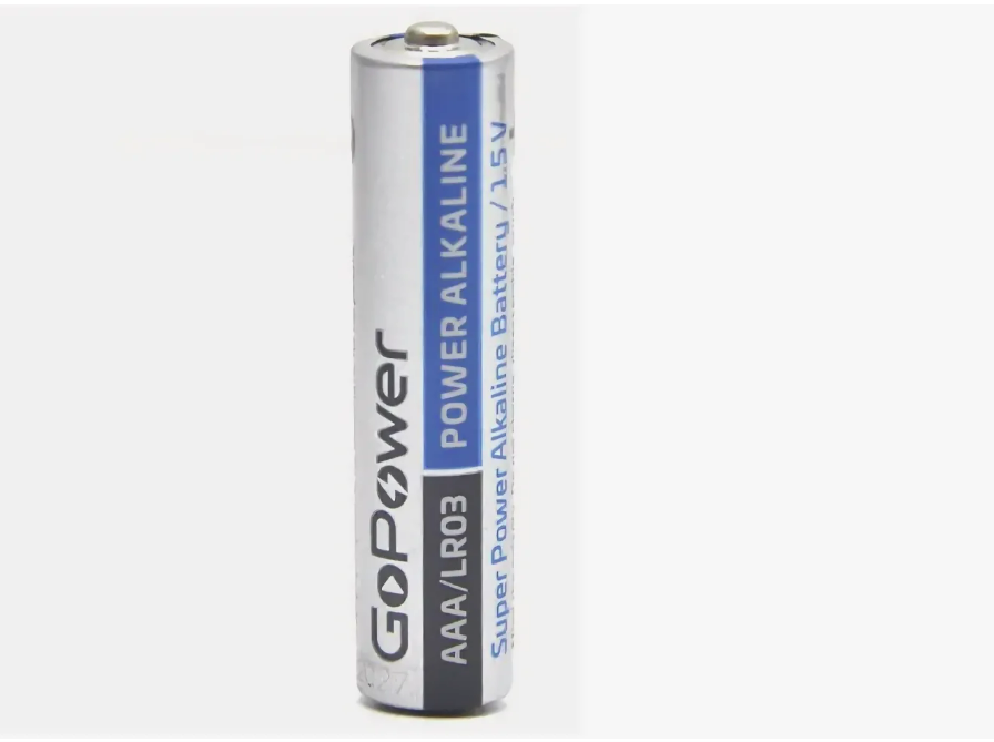 Батарейка GoPower AAA Alkaline, 1150mAh, 1,5V, голубая/серебристая, 1 шт