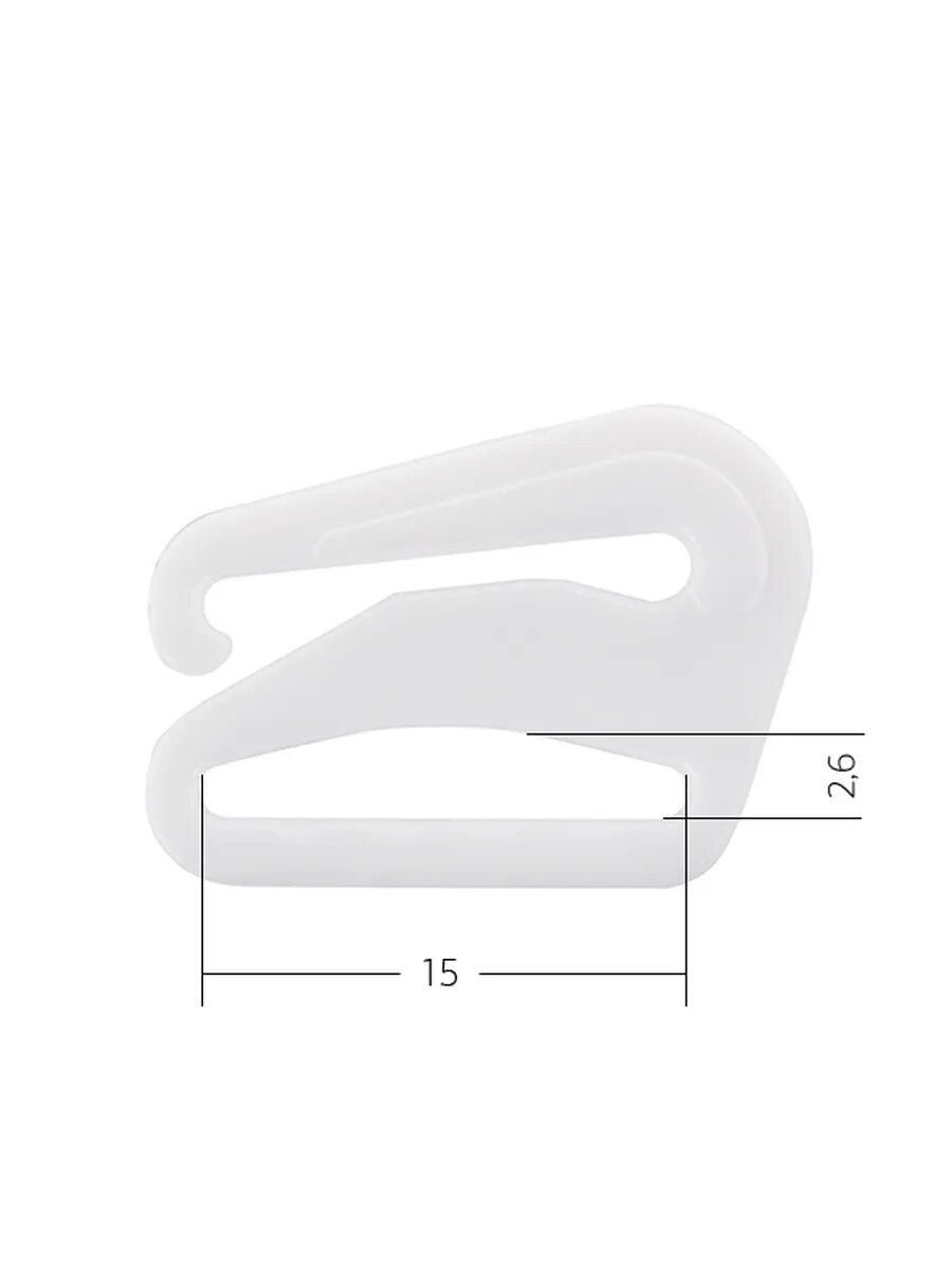 Крючок для бюстгальтера d 15 мм пластик 50 шт