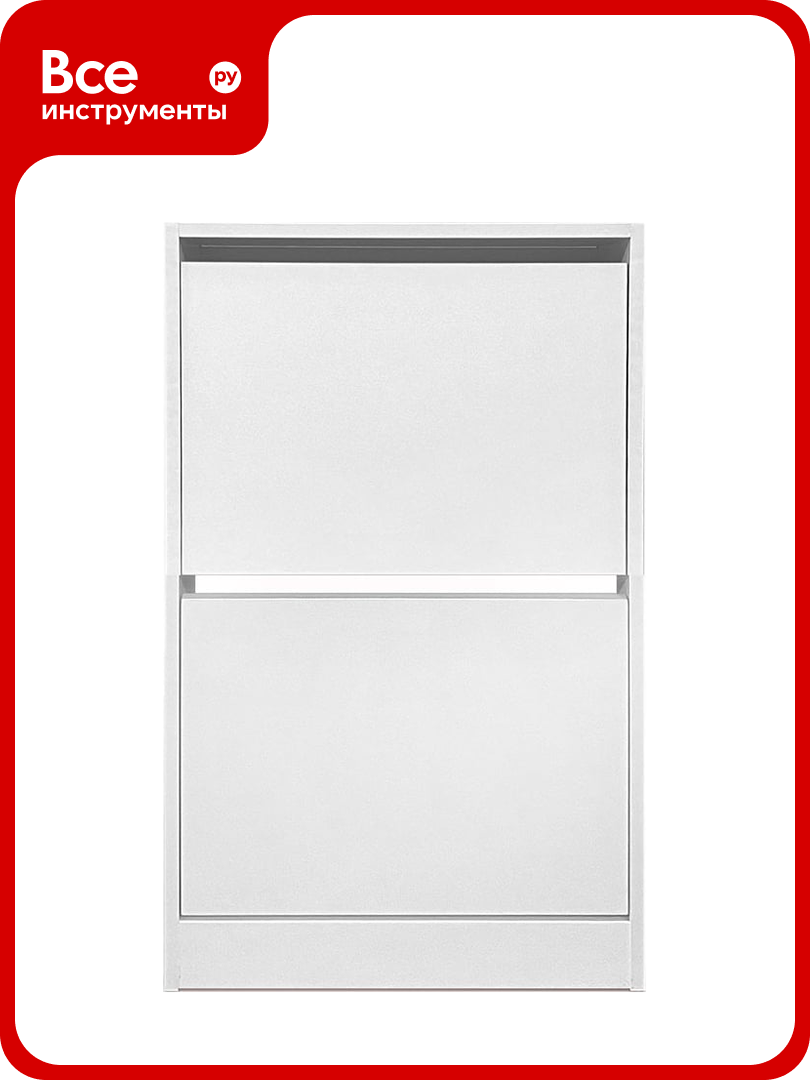 Обувница Венталл Арт Лаком-2 белый Ven_00670 – тумба из ламинированного ЛДСП, закрытая, две полки