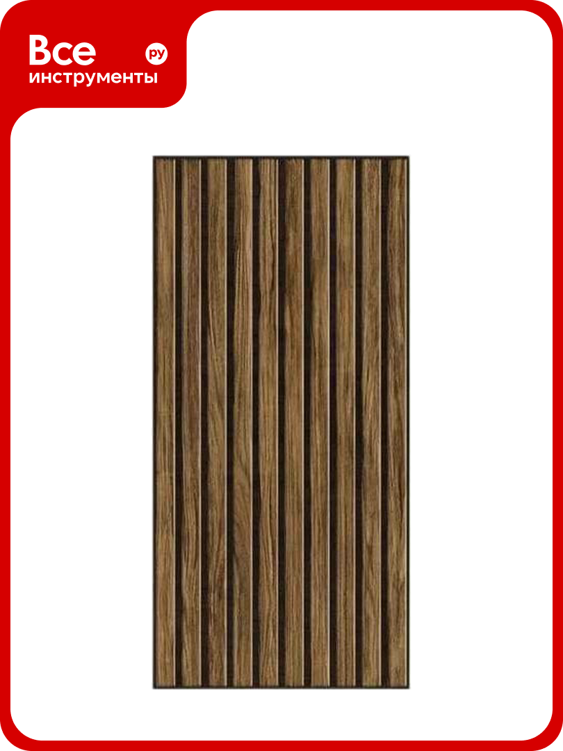 Декоративная стеновая панель ПВХ Центурион Сандал, влагостойкая и моющаяся, черный/коричневый рисунок дерева