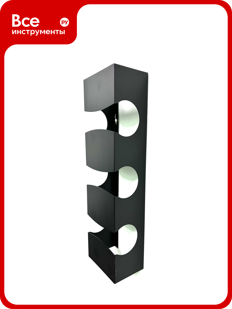 Подставка для бутылок НАЮ "Бутылочница для вина" 3 секции, черная БЧ-30