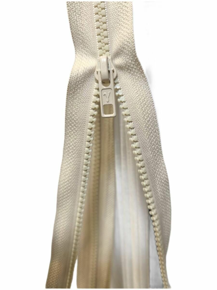 Молния, тракторная , курточная , разъемная 80 см светло -бежевая.