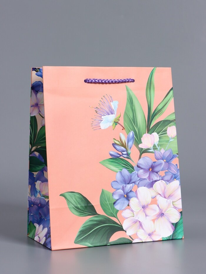 Пакет подарочный "Цветы эмоций" ламинированный 18 х 22,3 х 10 см