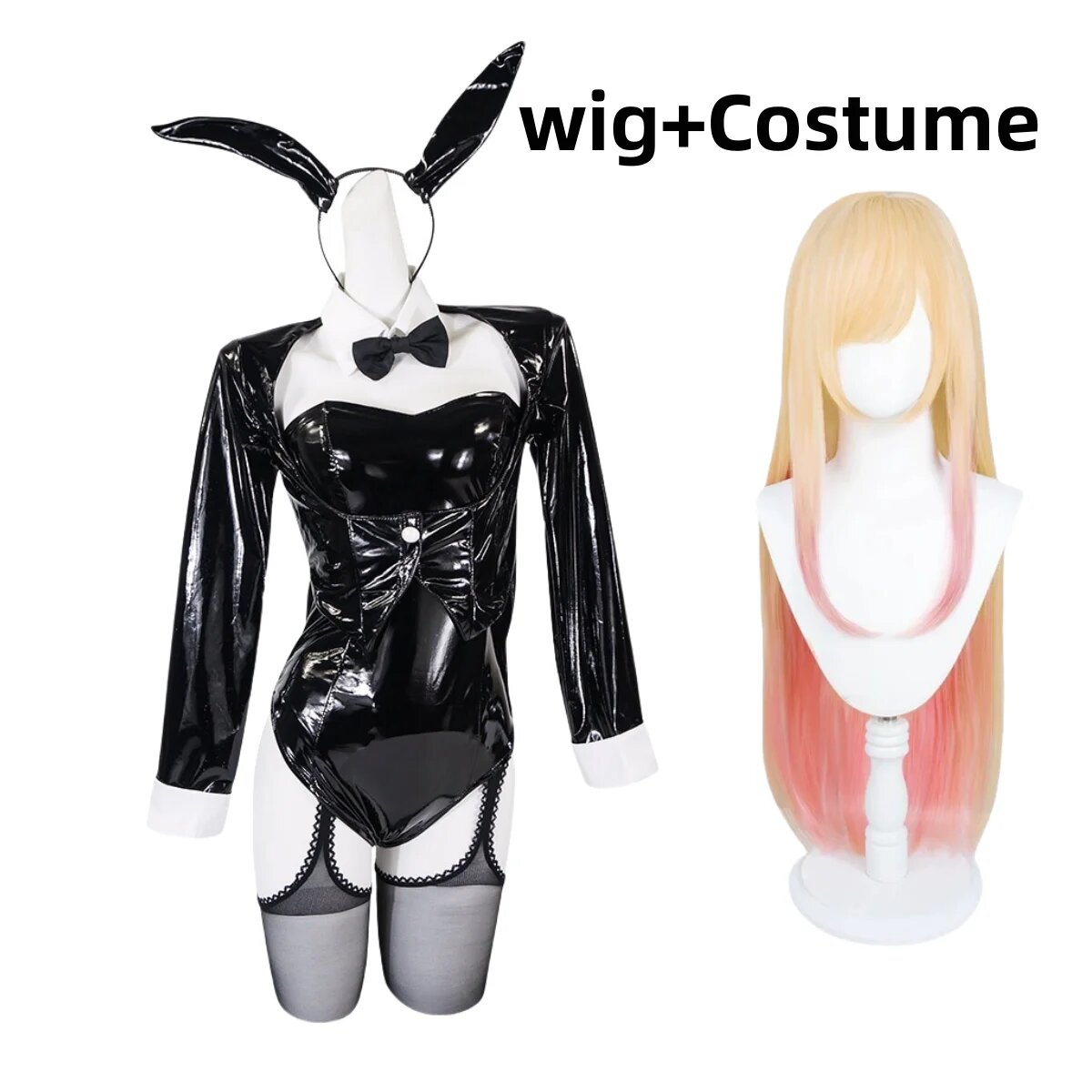 My Dress-Up Darling Kitagawa Marin Косплей костюм Черный, S, suit A wig