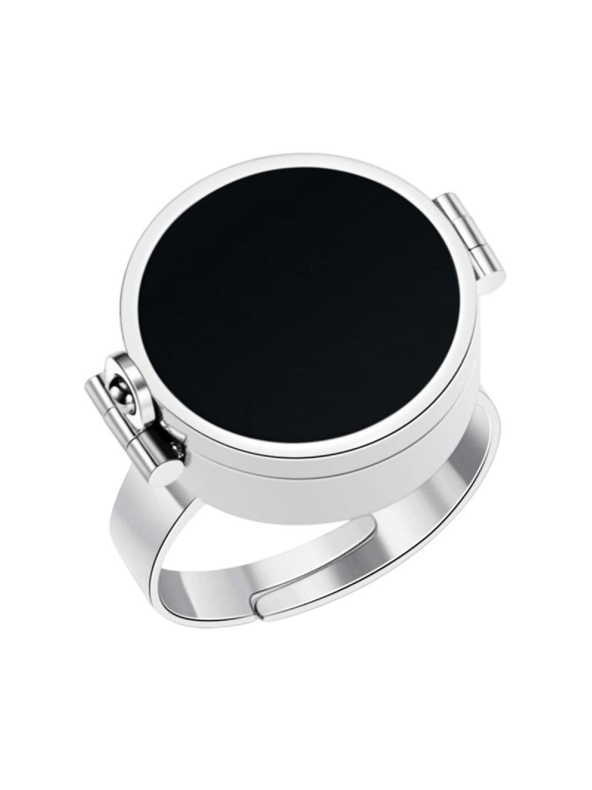 Модное кольцо из нержавеющей стали с невидимым отделением для ухода за губами