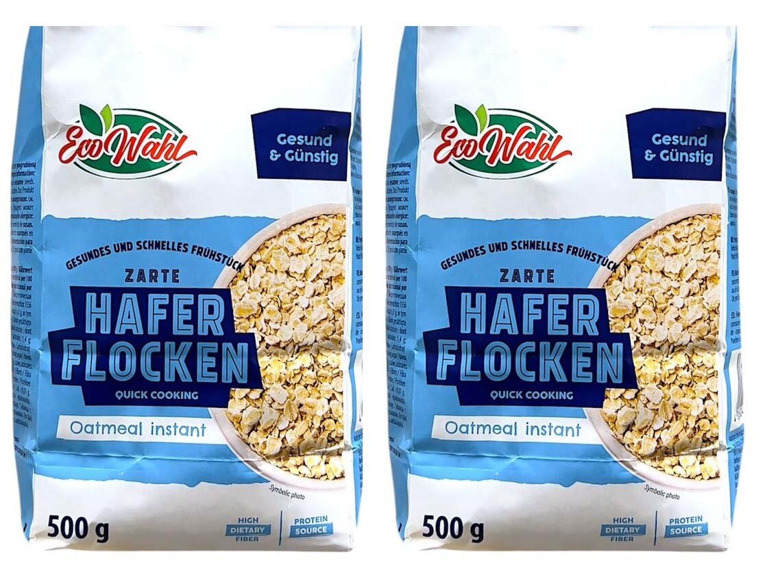 Хлопья овсяные нежные Eco Wahl Hafer Flocken (Германия) 500 гр. х 2 шт.