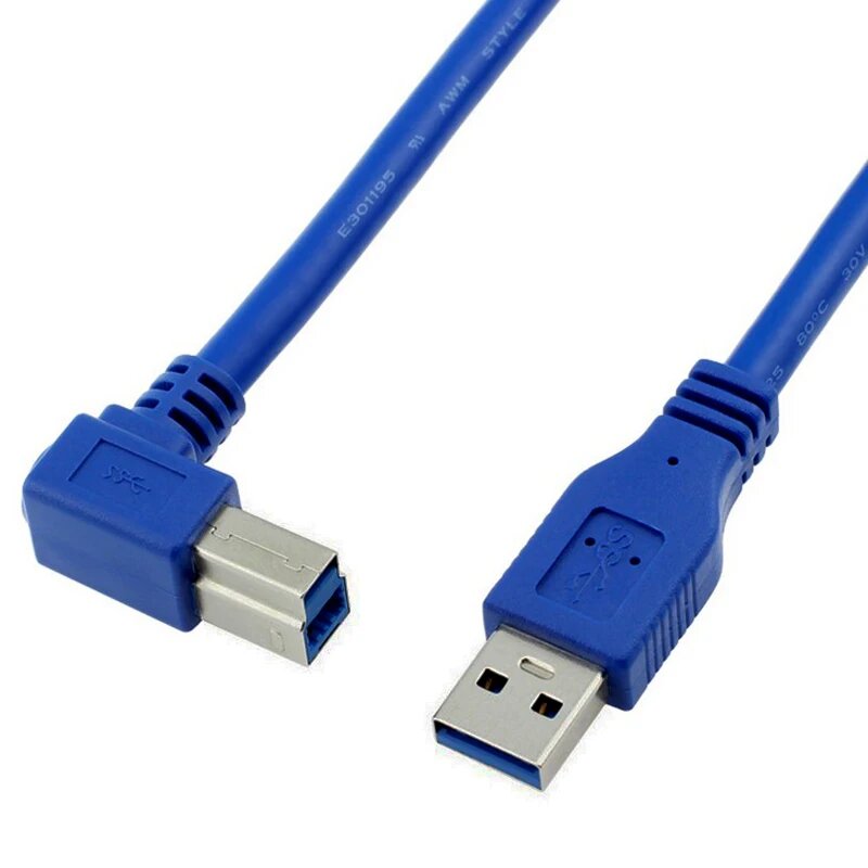 USB 3.0 угловой кабель для принтера синий 1 м 1 м