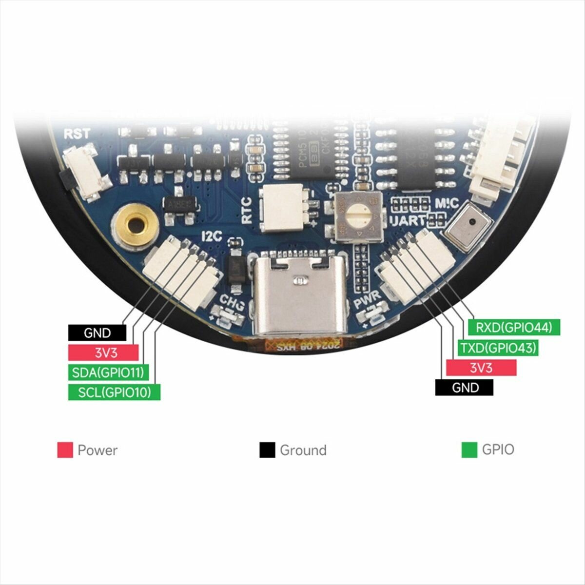 Плата разработки ESP32-S3 с круглым дисплеем 1,85 дюйма, 32-бит LX7