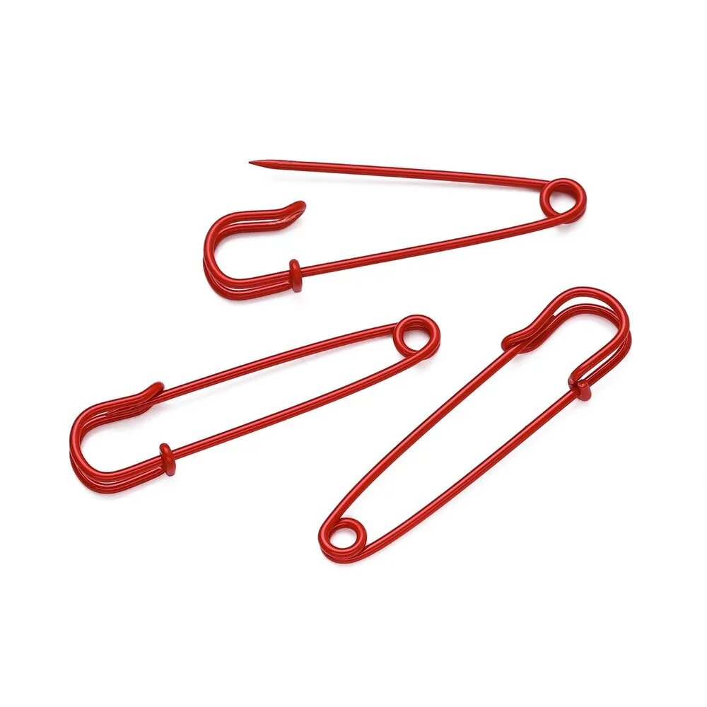 Булавка 5 см, 10 шт, цвет: красный