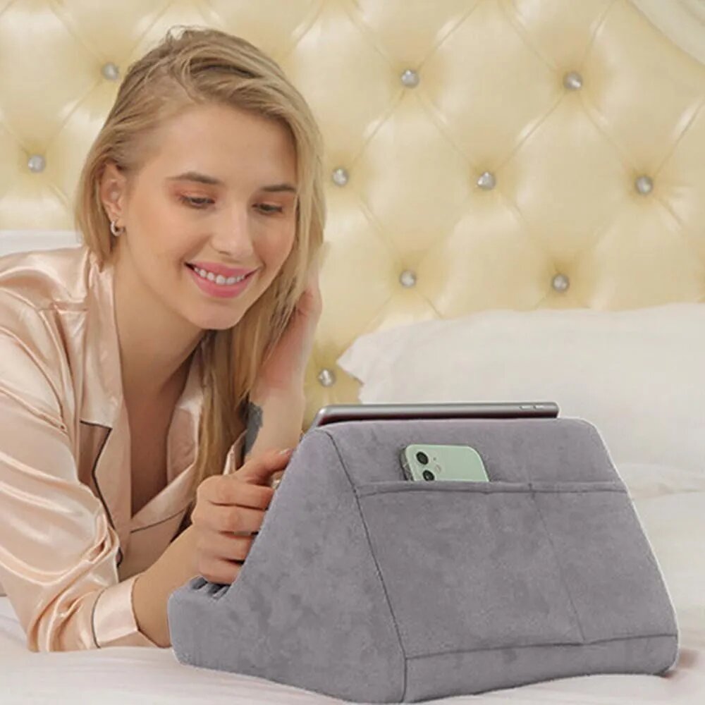 Подставка-подставка для планшета Мягкая док-станция для кровати и стола с карманом, 4 угла обзора, для iPad Pro 11, 12.9, Air, Mini, Kindle, телефона и планшета 4-13 дюймов 2022 г.