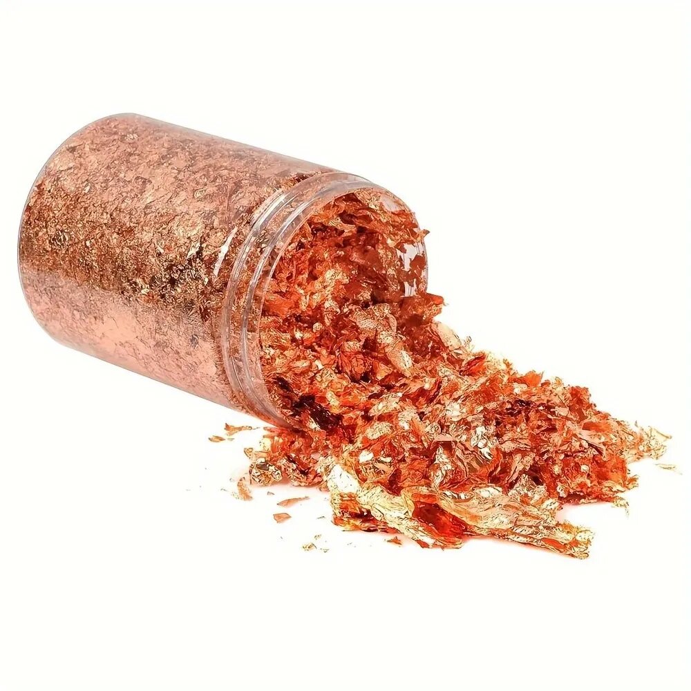 2 банки золотых листовых хлопьев - Имитированная поталь для ногтей, живописи, рукоделия, смолы и украшений