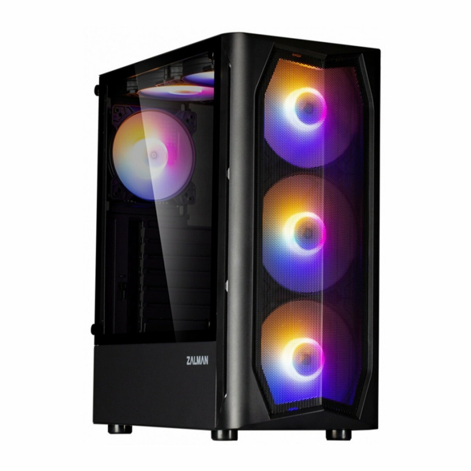 Корпус Midi-Tower Zalman N4 (Rev.1), RGB, 4xFAN, ATX, черный