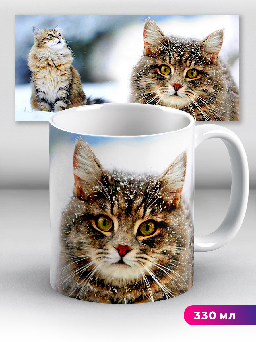 Кружка Кот на снегу