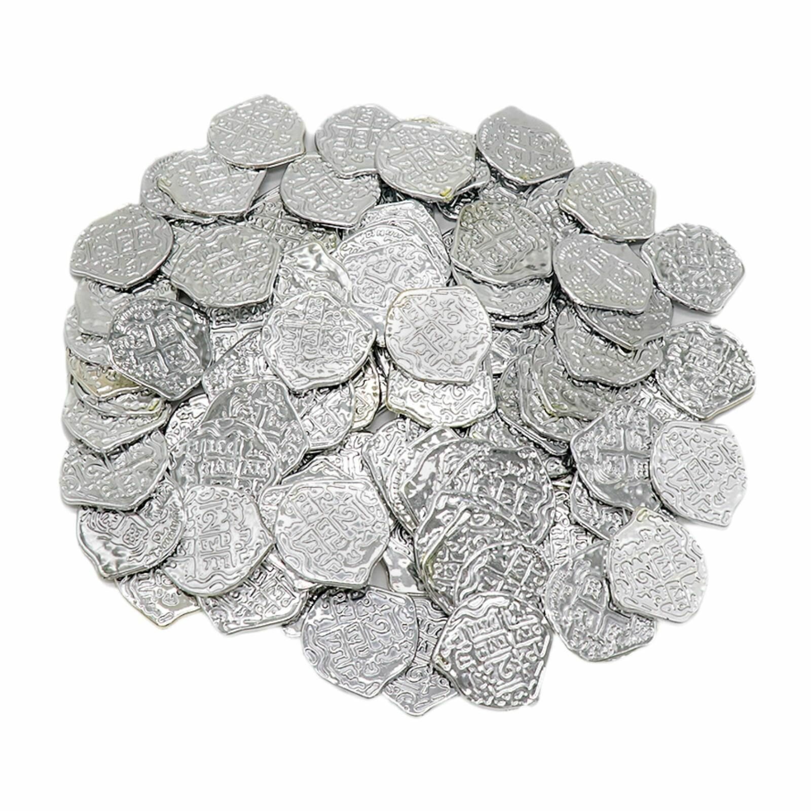 Набор пиратских золотых монет 100 шт. для вечеринок, декора и детских игр, имитация испанских дублонов, блестящие, прочные, 3.5 см