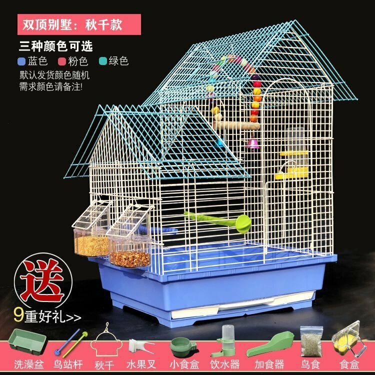 Клетка для волнистых попугаев с вышитыми глазами, роскошная большая вилла, маленькая клетка для птиц, металлическая крыша, декоративная клетка