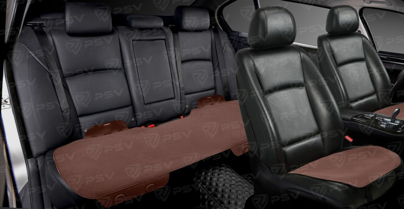 Накидки чехлы на сиденья из алькантары в машину автомобильные универсальные на весь салон премиум PSV Savana PAD (Темно-Коричневый)