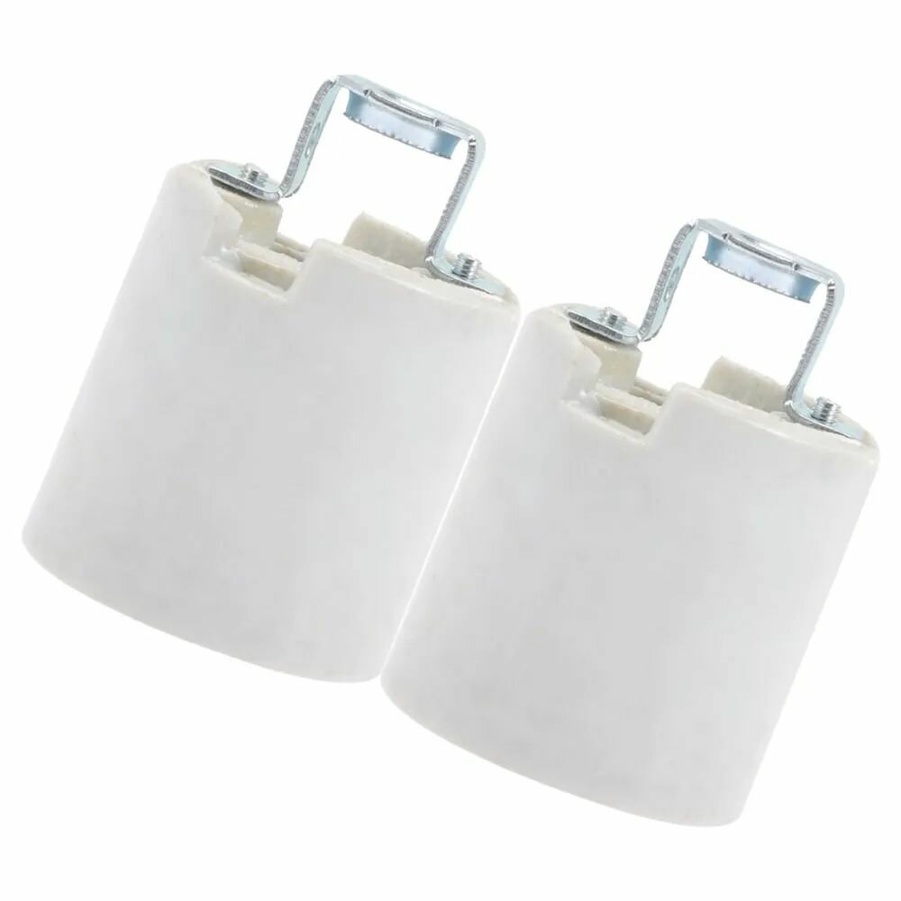 Керамический патрон для лампы е26 белый, для настольных и подвесных светильников, 2 шт