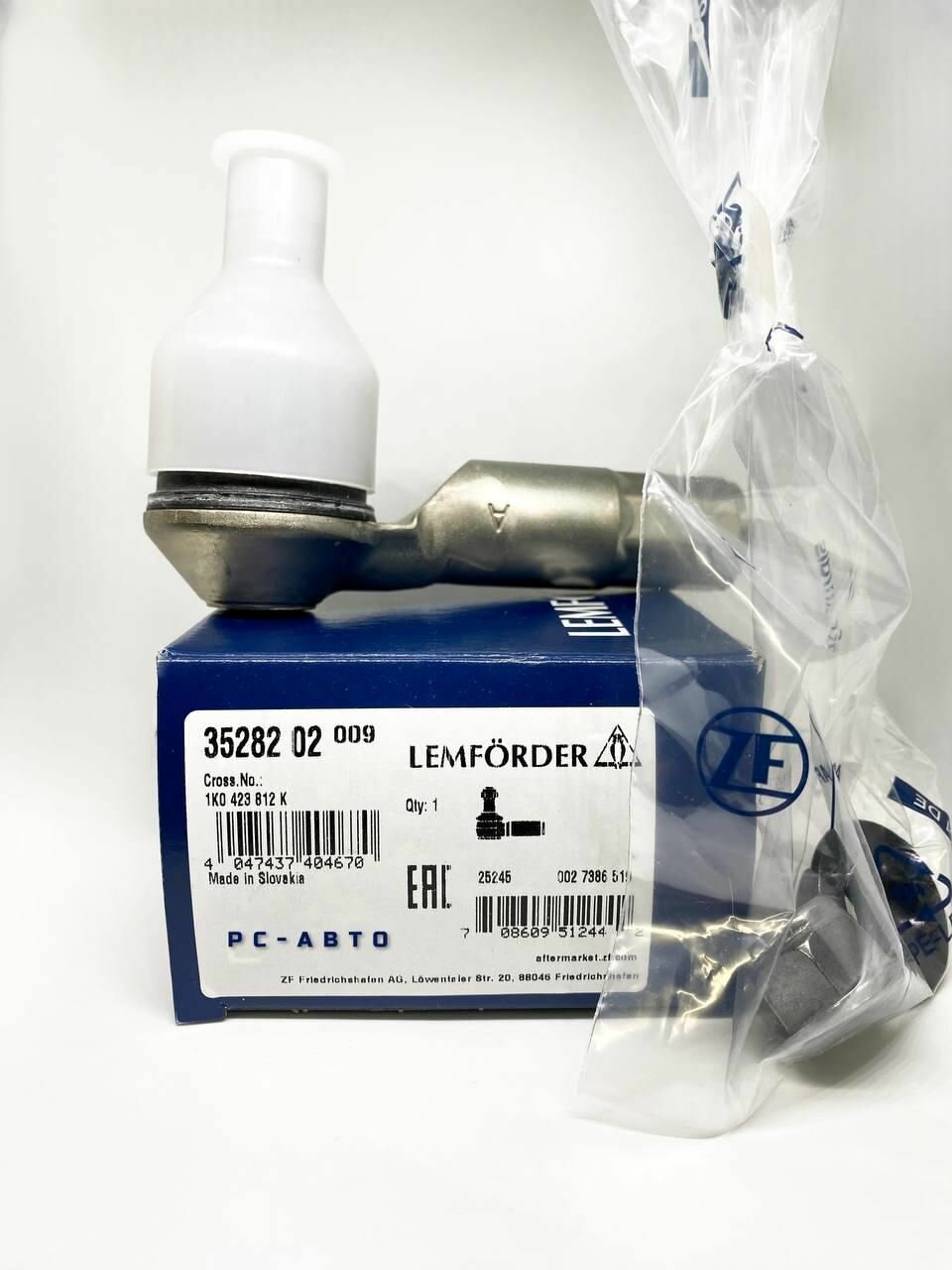 Наконечник рулевой правый Lemforder 3528202 Audi Ауди A3 / Skoda Шкода Octavia, Kodiaq / Volkswagen Фольксваген Tiguan, Passat, Golf