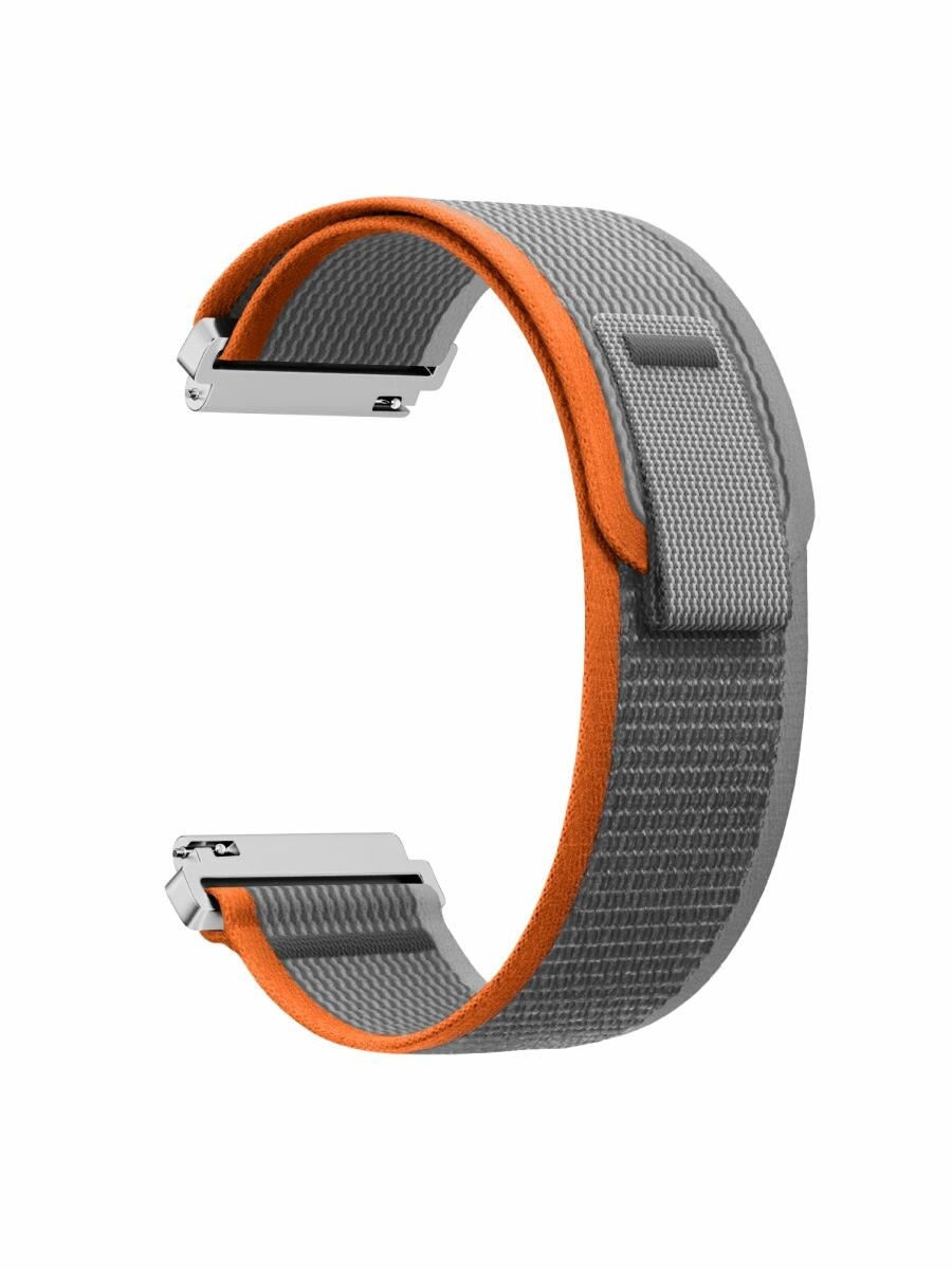 Универсальный нейлоновый ремешок Caweon Meleph для часов 22 мм DSN-25-22-OR Gray/Orange