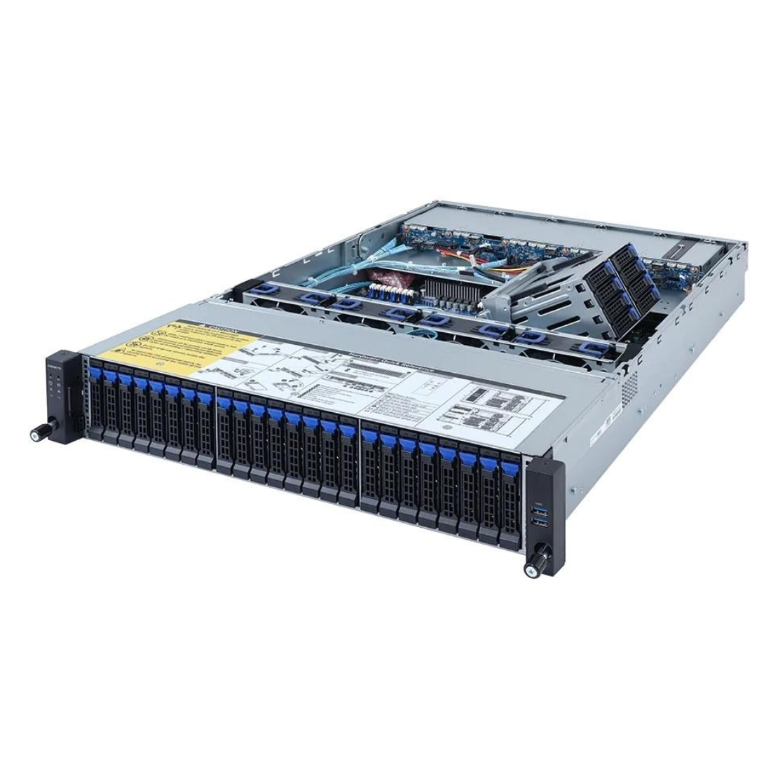 Серверная платформа Gigabyte 2U R262-ZA0, 16хDDR4, 2хPCIe Gen4 x16, серебристый