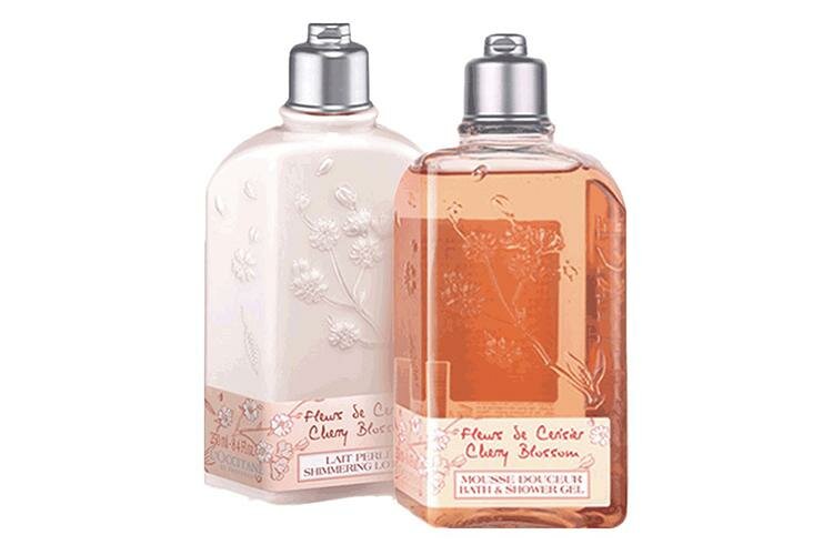 Гель для душа и лосьон для тела женский LOCCITANE Цветы вишни Успокаивающий набор 2 в 1