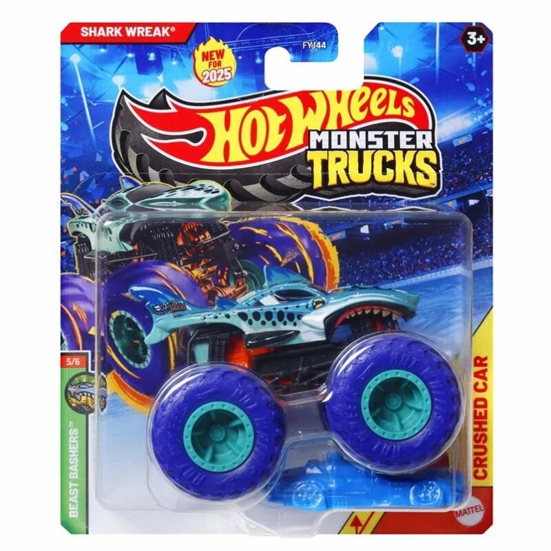 Машинка Mattel Hot Wheels Monster Trucks Монстр трак 2025 Shark Wreak