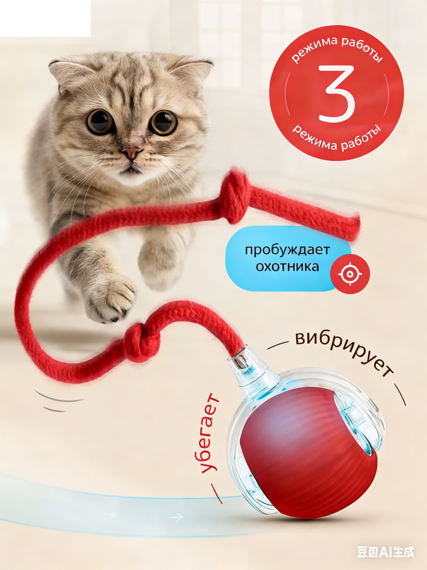 Интеллектуальный автоматический мяч для выгула собак, игрушечный мяч для кошек и собак, устойчивый к укусам, красный