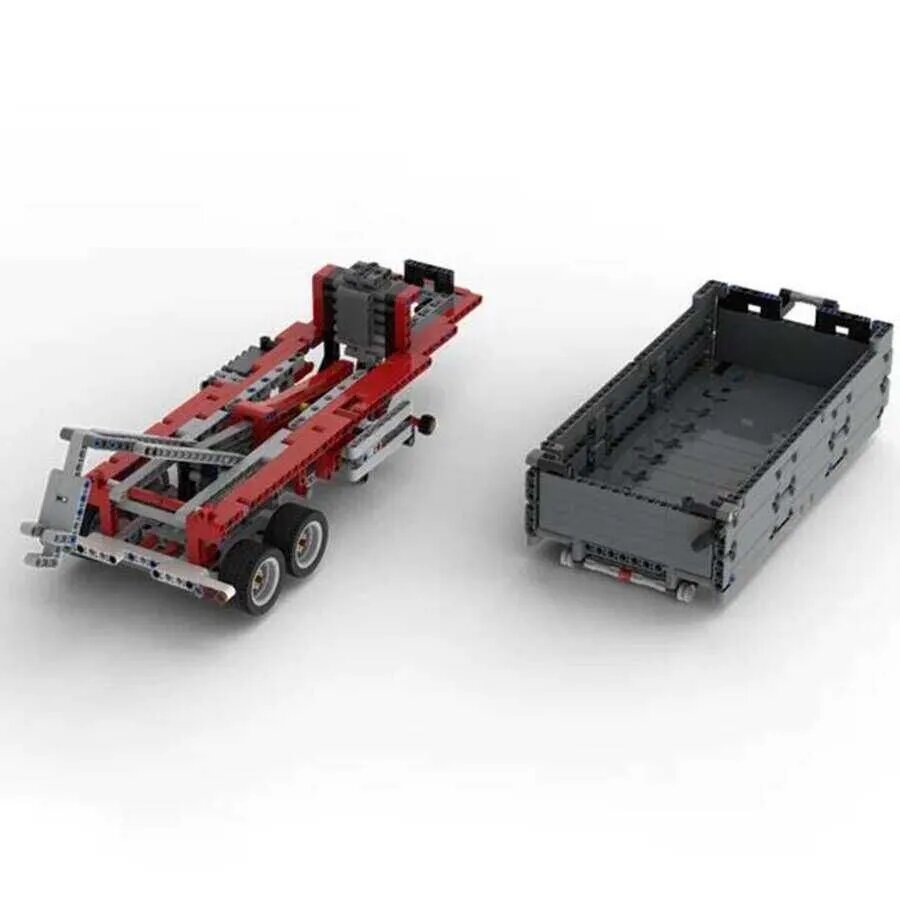 MOC крюкоп полуприцеп C модель конструктор 685 деталей. Блочный конструктор для детей