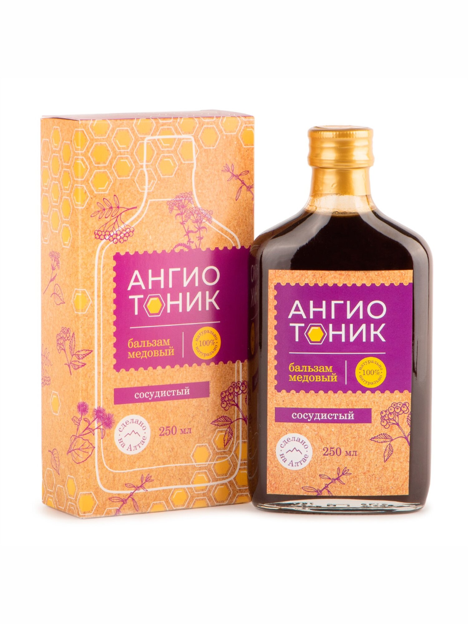 Ангиотоник бальзам сосудистый от бренда "пчела и человек", объем 250 мл