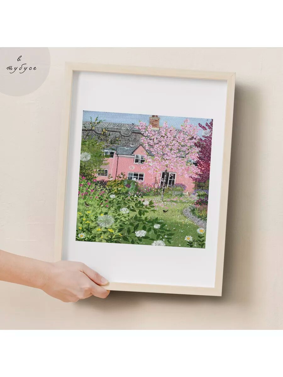 Летний постер птица лес луг пейзаж, 30 x 40 см, материал бумага, без рамы