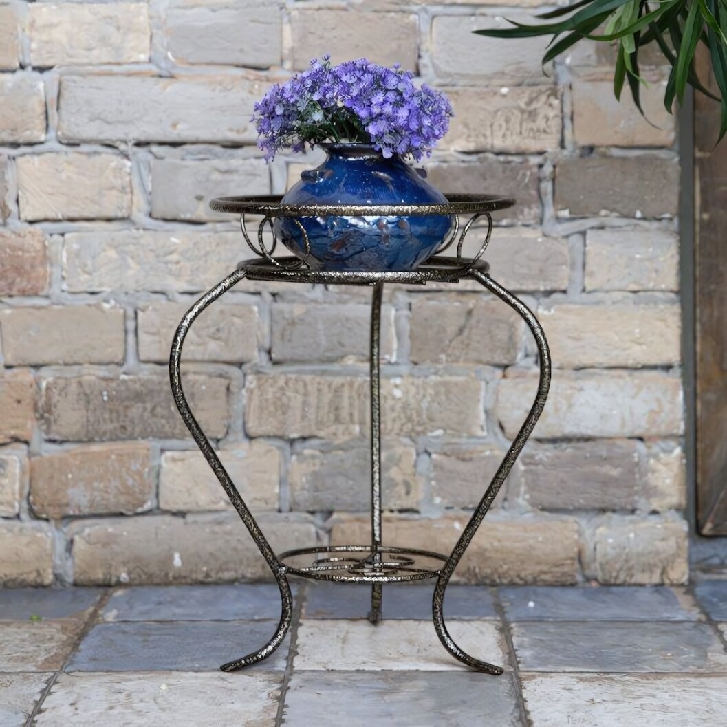 Подставка для цветов напольная на 1 горшок, металл, антик золото, диаметр 27 см