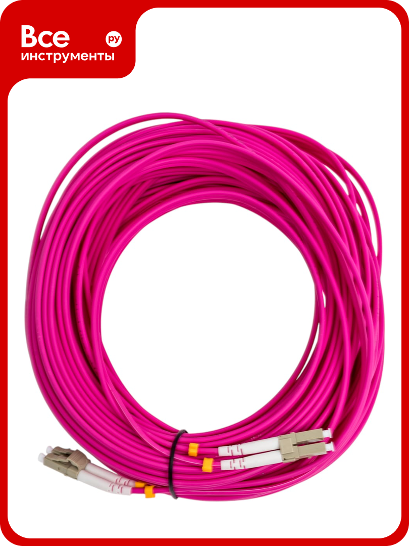 Оптический шнур Cabeus duplex lc-lc 50/125 mm om4 25м lszh FOP-50-OM4-LC-LC-25m двойной патч‑корд LSZH‑оболочка