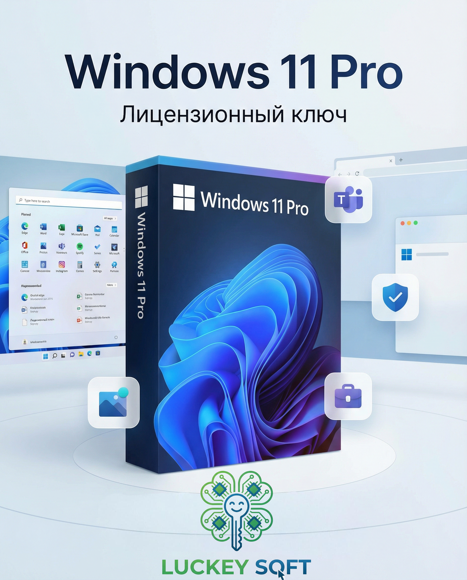Microsoft Windows 11 Pro - ключ активации - бессрочная лицензия, для ноутбука/компьютера