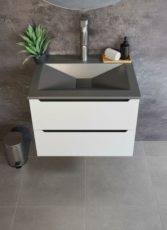 Uperwood Раковина для ванной Uperwood Geo 80 см, графит RGeo80g