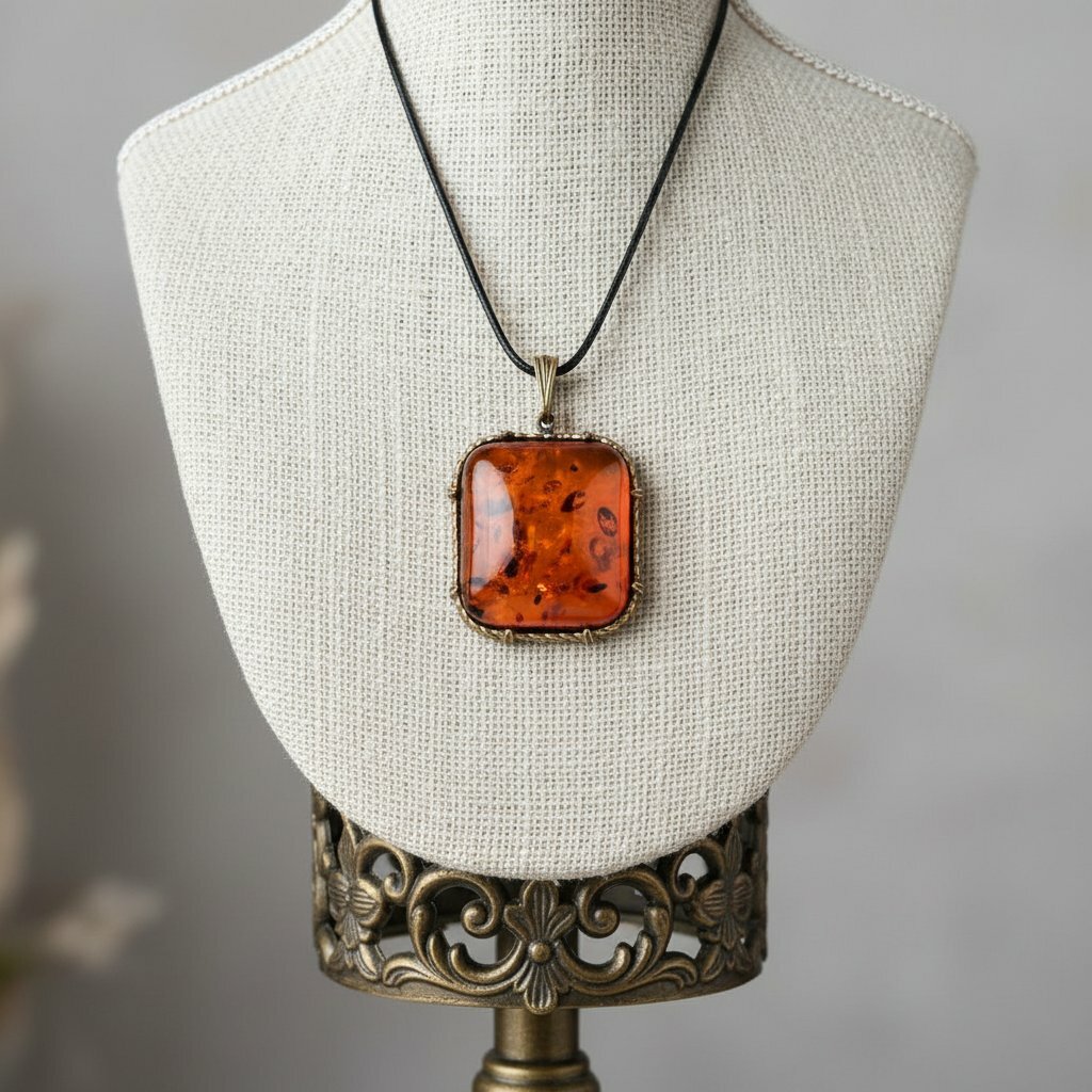 Подвеска, янтарь