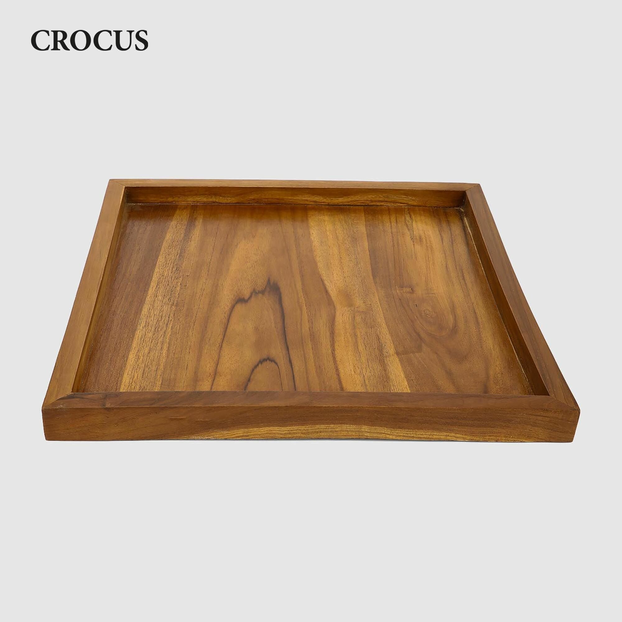Поднос деревянный Crocus Kotak квадратный 40x40 см