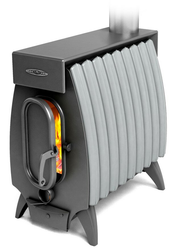 Печь отопительная огонь-батарея 9 лайт антрацит-серый металлик (ТМФ)