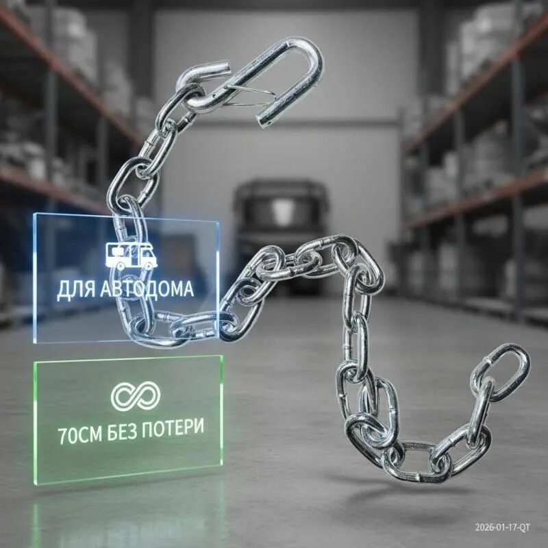 Страховочная цепь для прицепа из оцинкованной стали, для автодомов