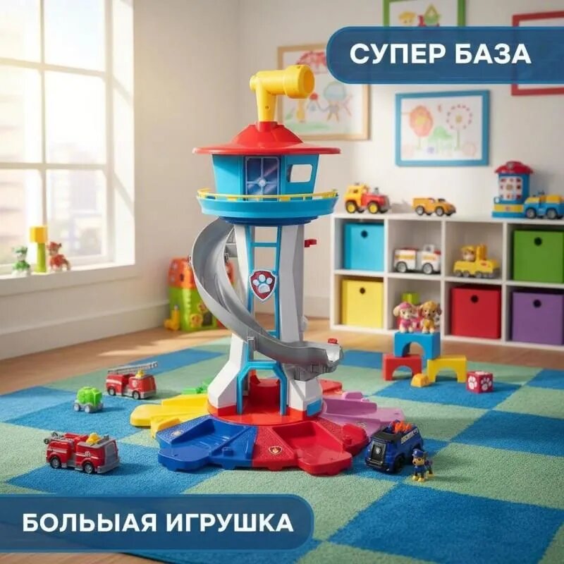 Игровой набор Большая смотровая башня-штаб Щенячий патруль с фигурками