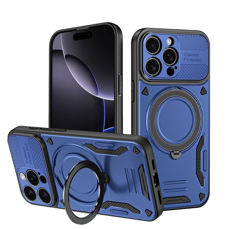Противоударный защитный чехол-броня для Apple iPhone 11 12 13 14 15 16 17 Pro Синий, Blue, iPhone 17