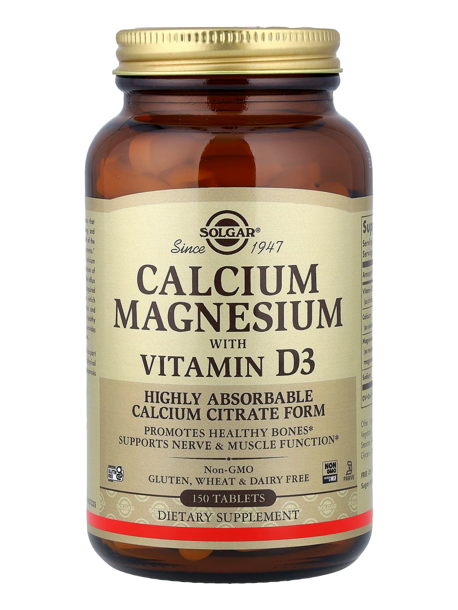 Solgar Calcium Magnesium with Vitamin D-3, Кальций и магний с витамином D-3 150 таблеток