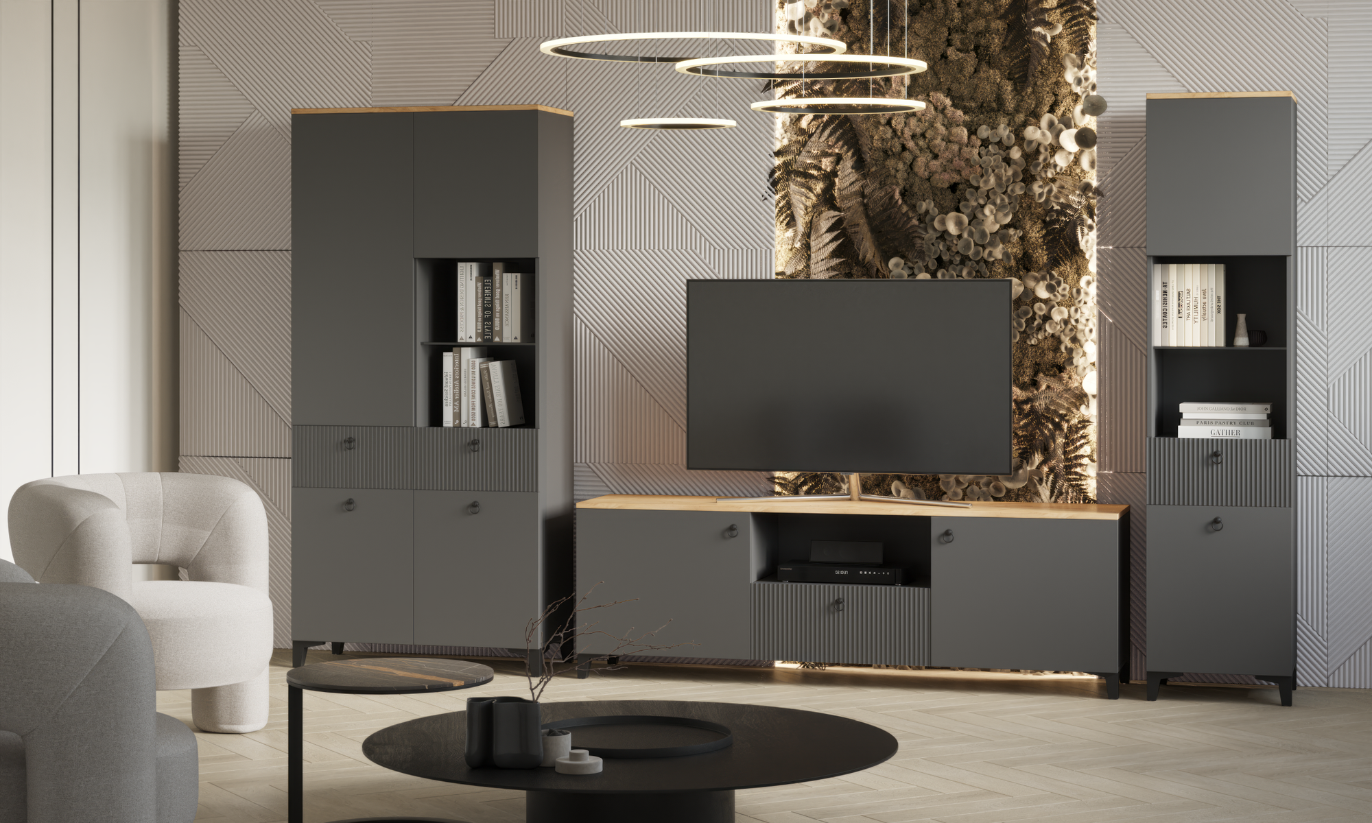 Гостиная Ника, дуб делано/графит