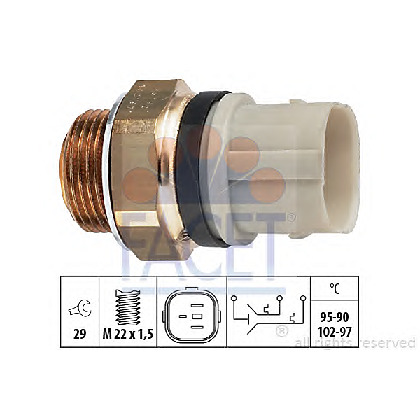 FACET 7.5652 (1H0959481 / 1H0959481B / 1H0959481C) датчик включения вентилятора\ VW Golf (Гольф) 1.4i-2.8i / 1.9d / sdi